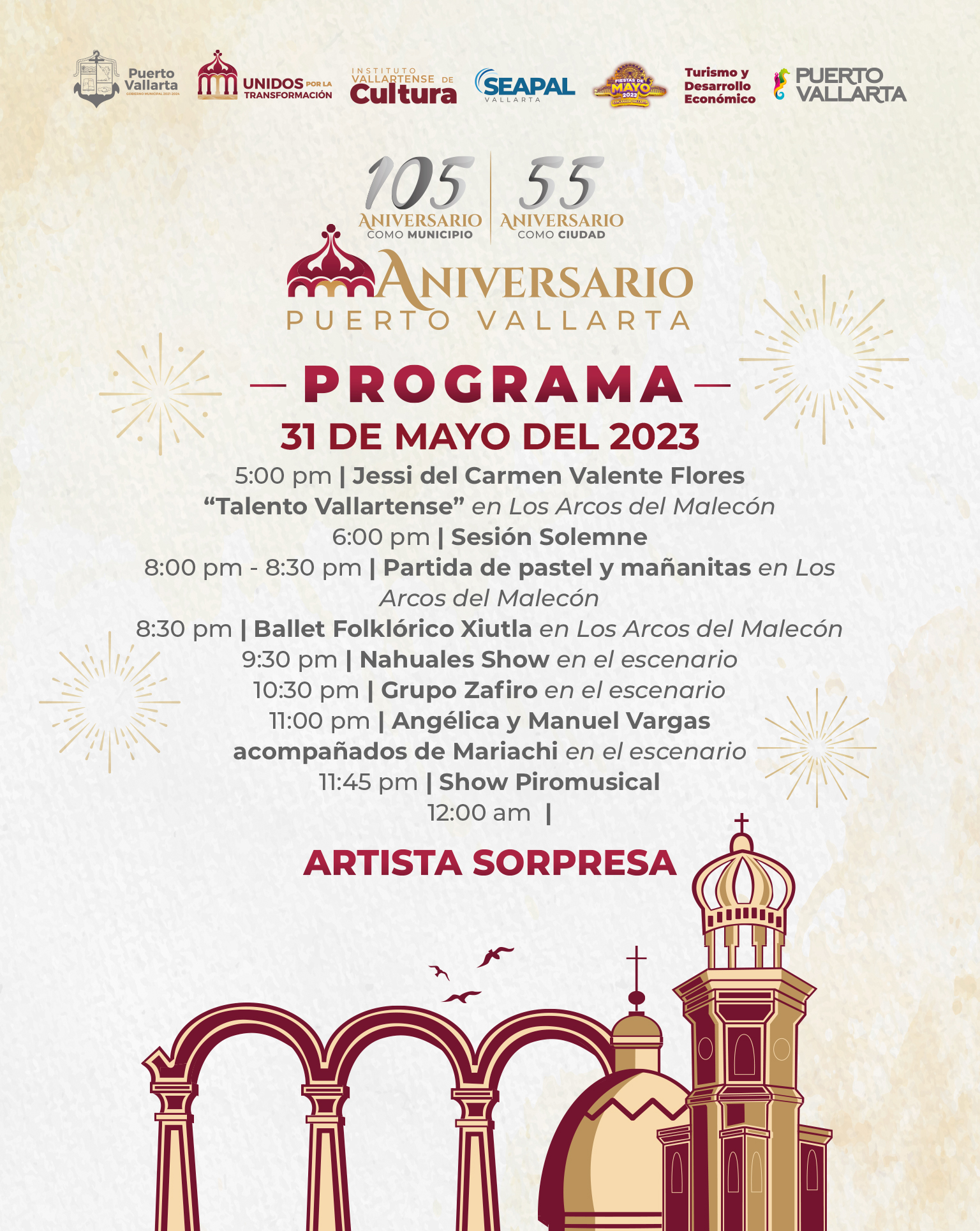 Conoce el programa del 105 aniversario de Puerto Vallarta